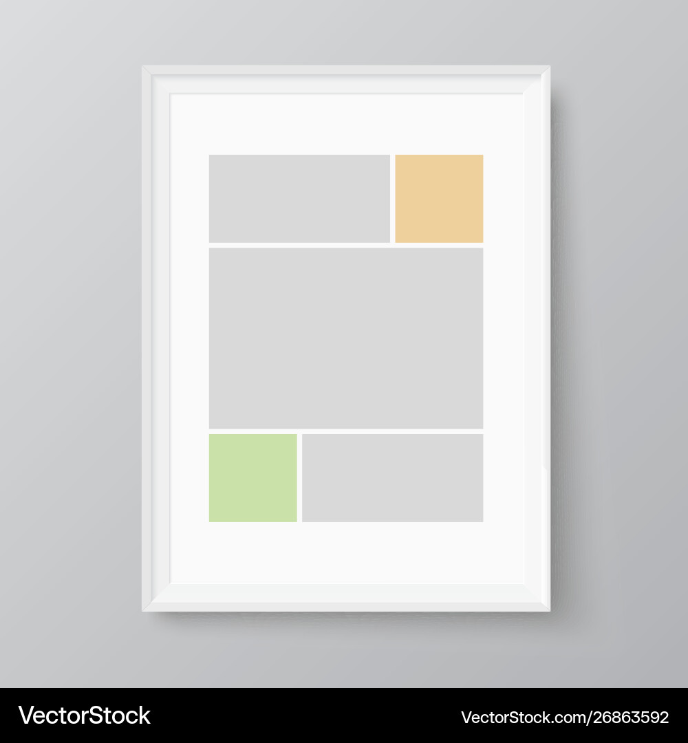 Collage five frames photos parts or picture Vector Image