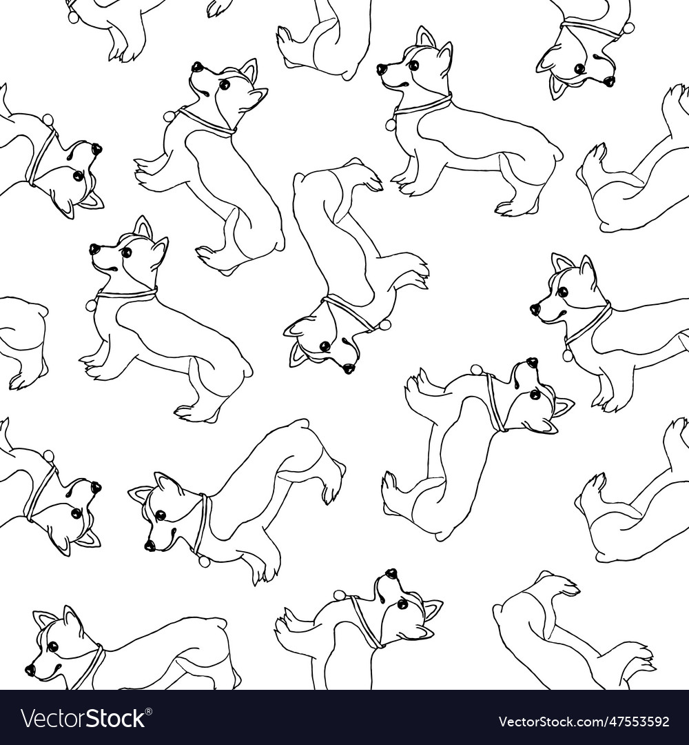 Corgi dog pattern Royalty Free Vector Image - VectorStock