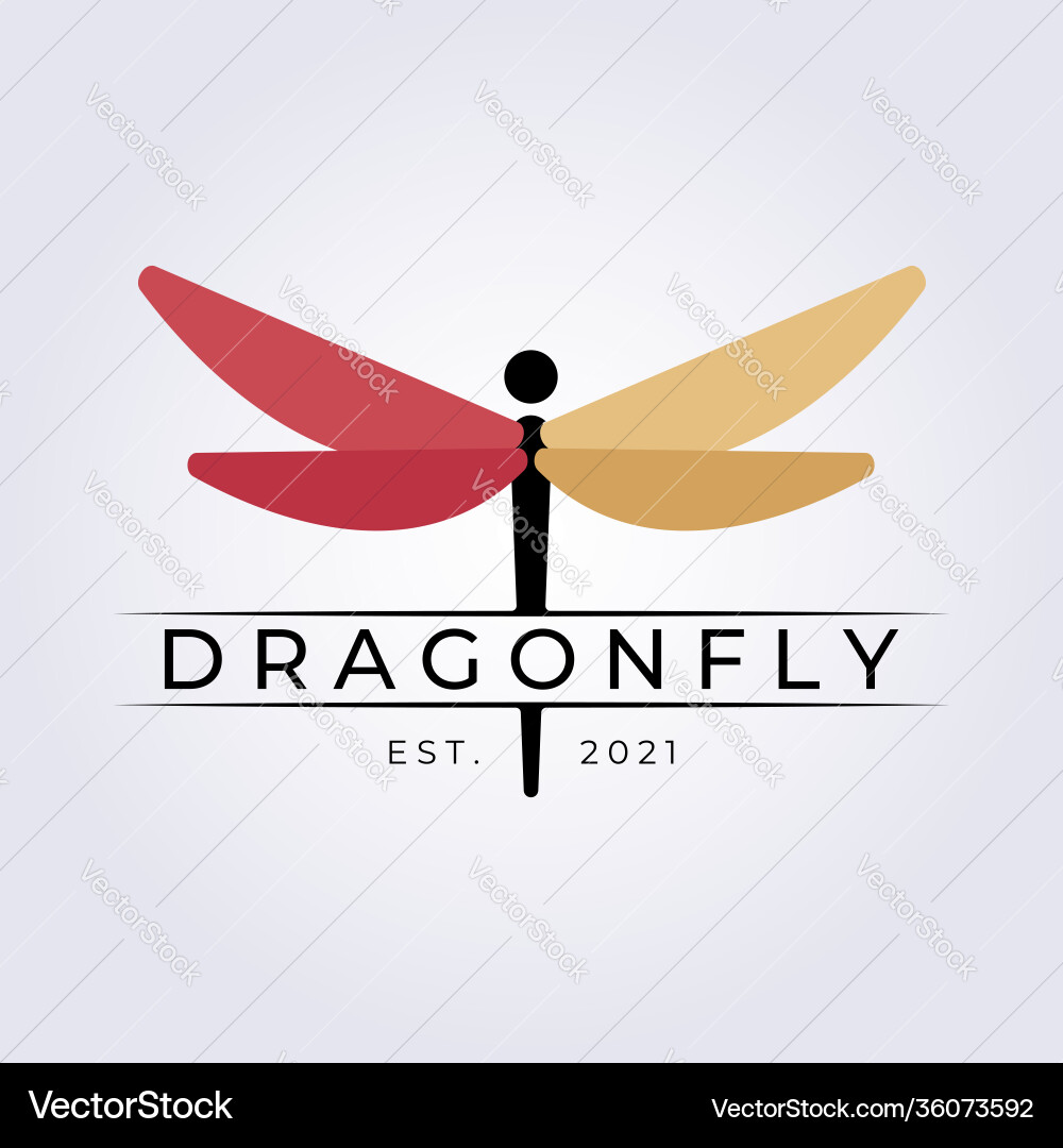 Dragonfly logo design graphic beautiful species Vector Image