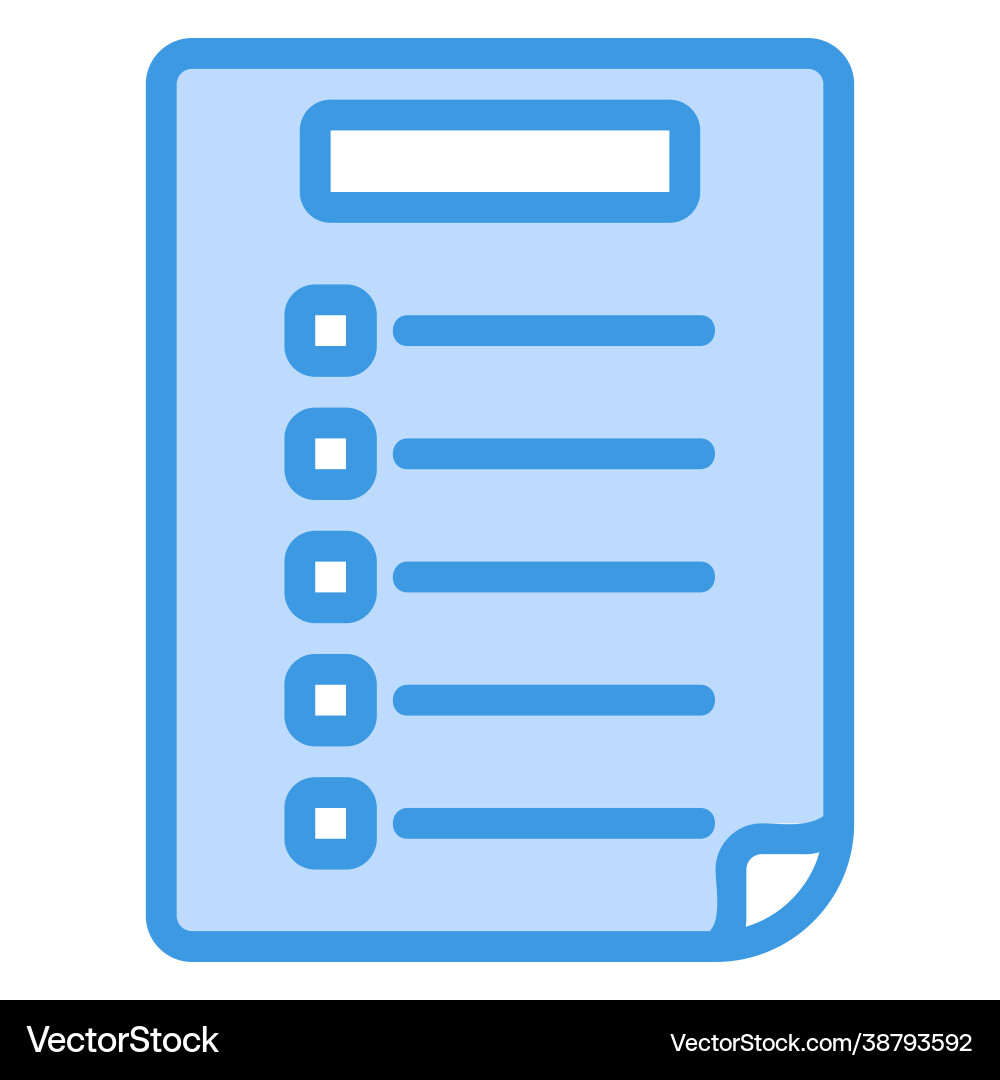 Exam paper icon in blue style for any projects Vector Image
