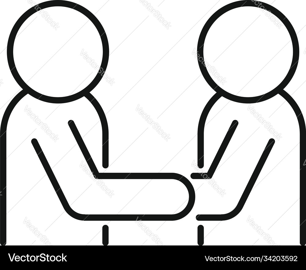 Friendship meet icon outline style Royalty Free Vector Image