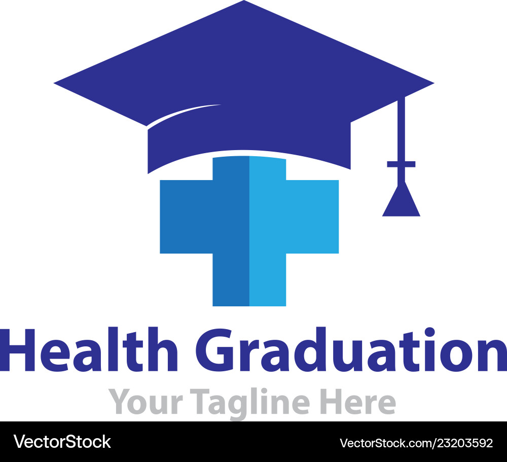 Health graduation logo designs Royalty Free Vector Image