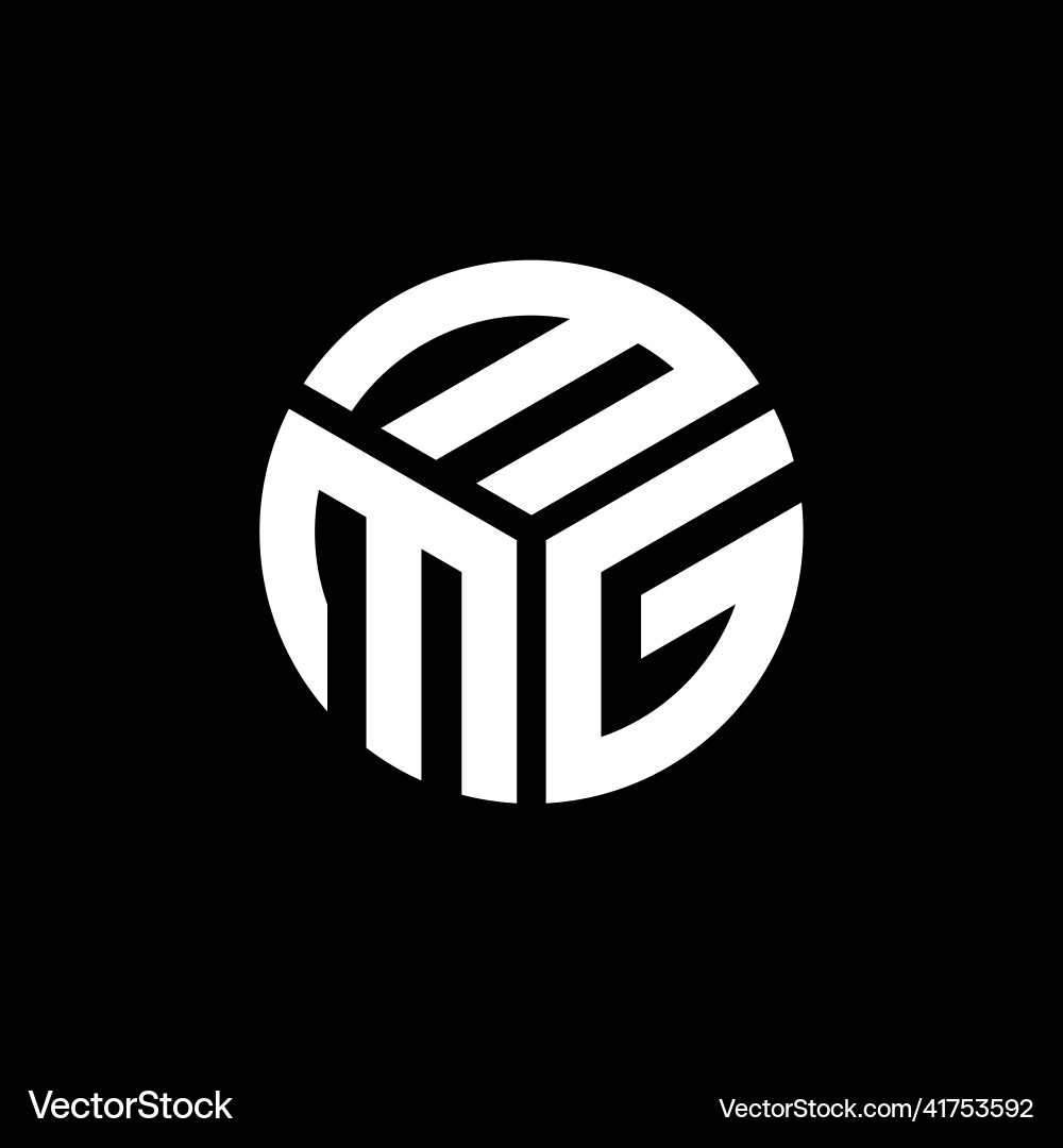 Mmg letter logo design on black background Vector Image