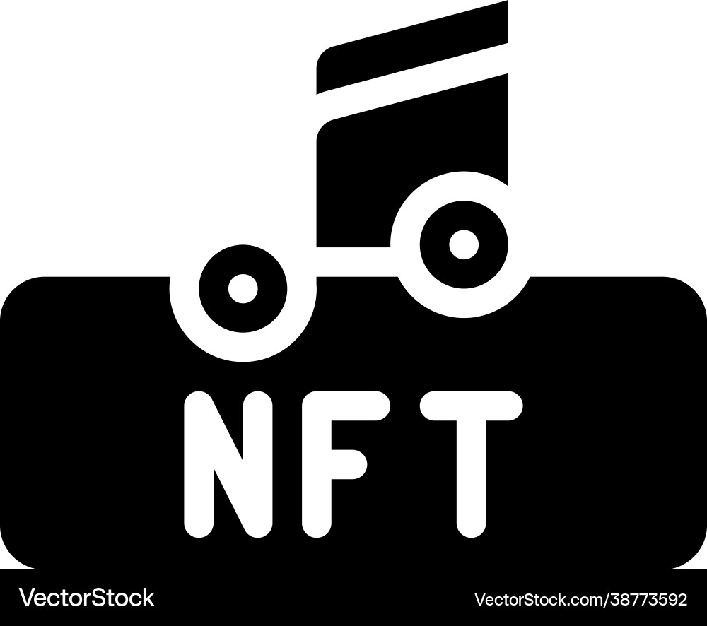 Nft and music glyph icon Royalty Free Vector Image