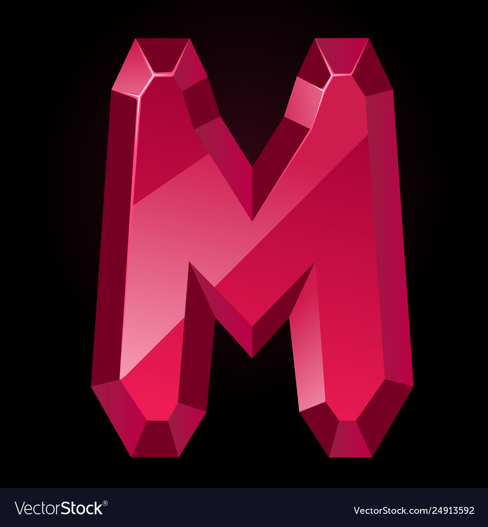 Ruby letter m Royalty Free Vector Image - VectorStock
