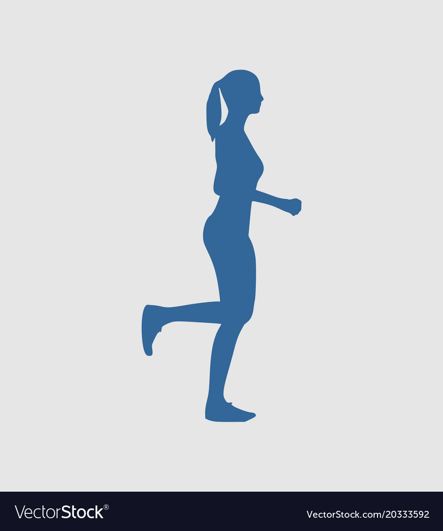 Running lady silhouette Royalty Free Vector Image