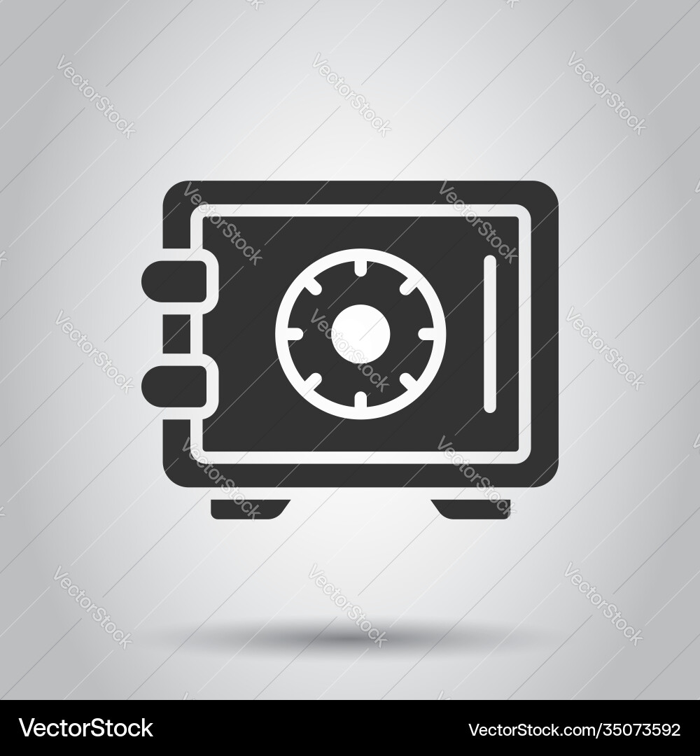 Safe money icon in flat style strongbox on white Vector Image