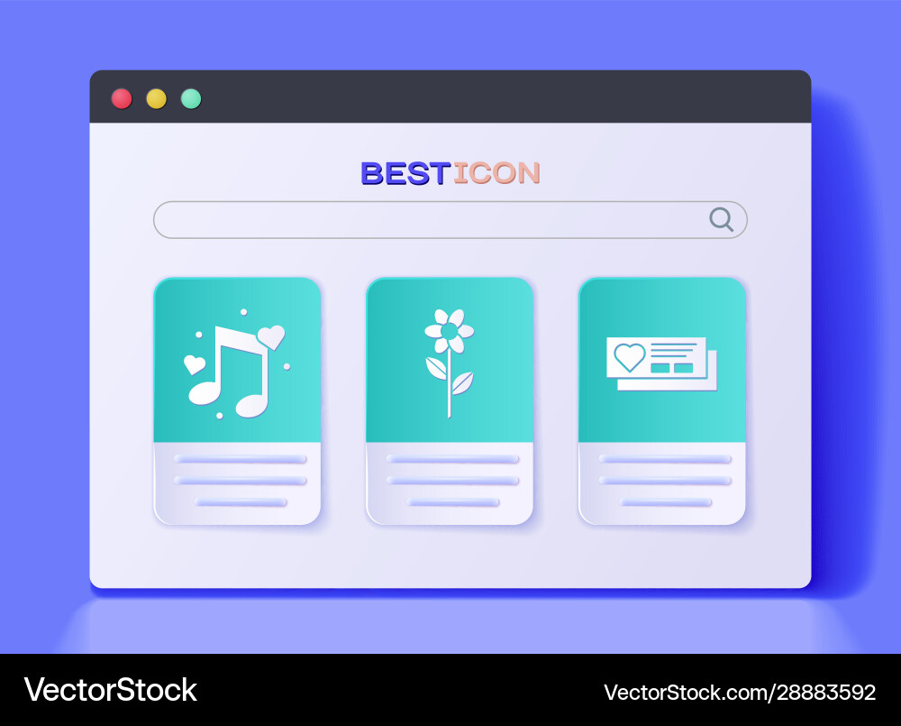 Set flower music note tone with hearts Royalty Free Vector