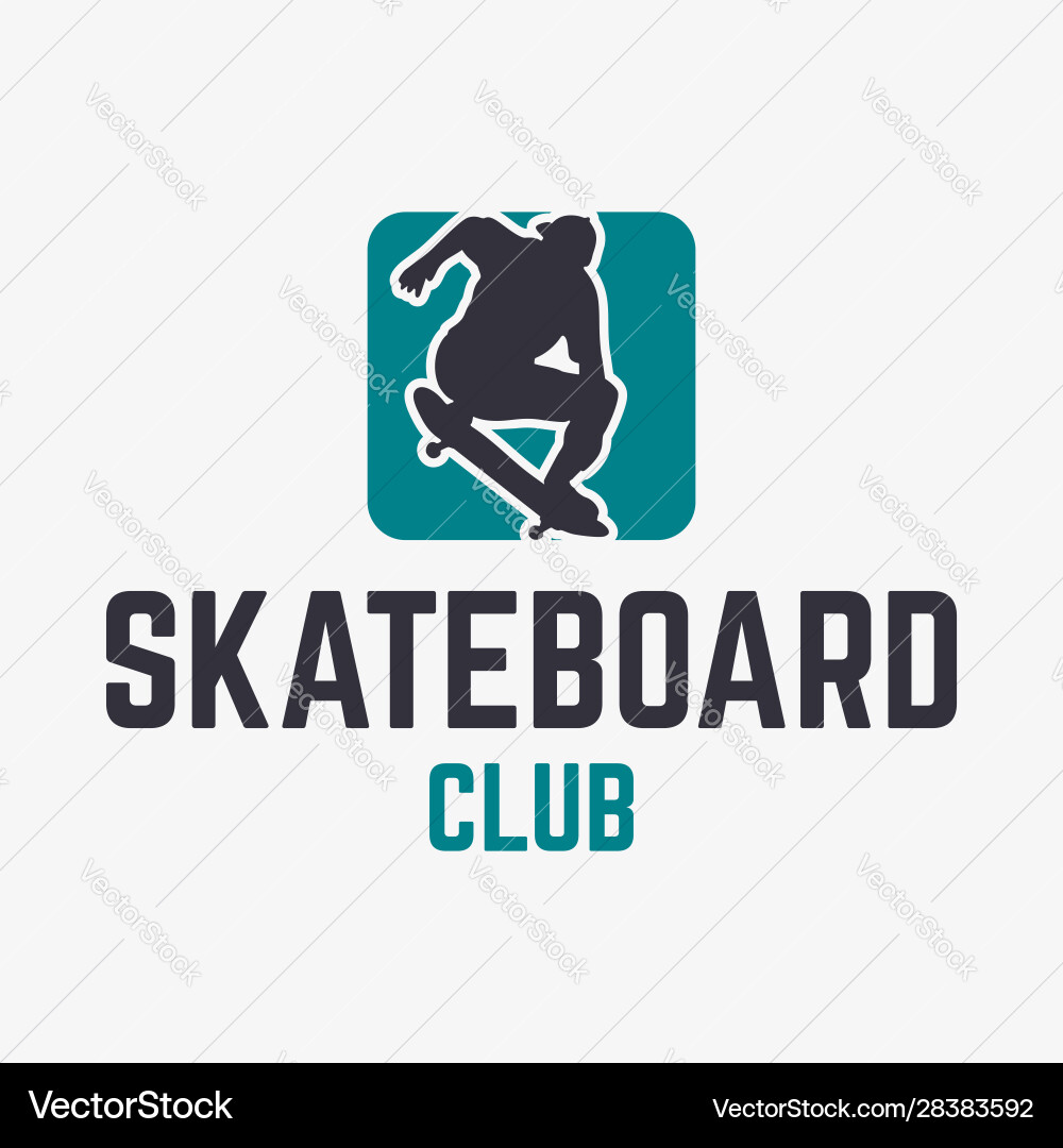 Skateboard club modern design logo template Vector Image