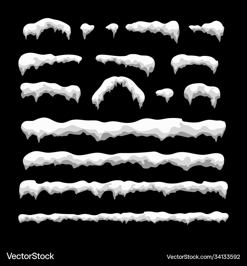 Snow cap isolated on gray background new year Vector Image