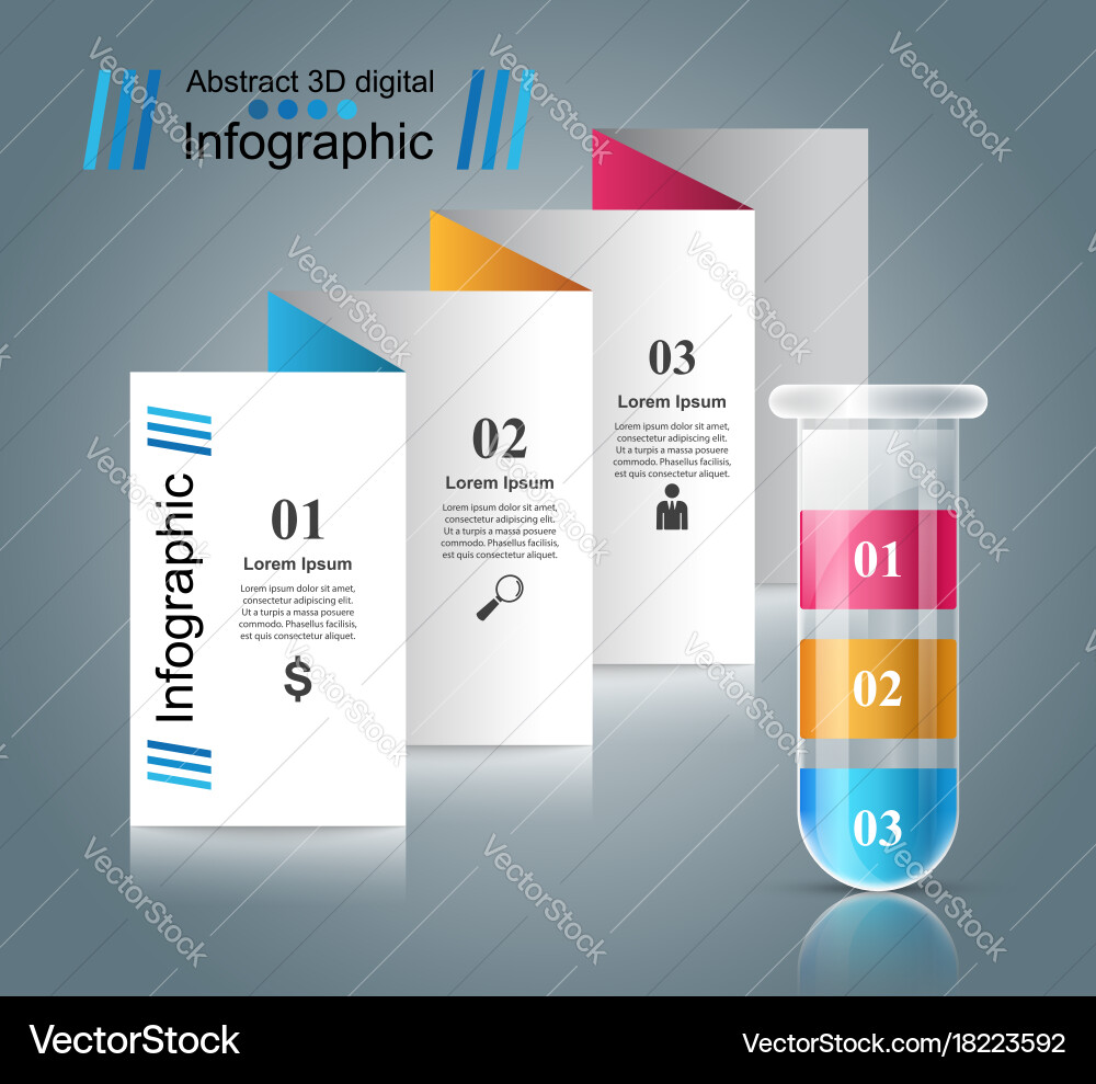 Test tube experiments business infographics Vector Image