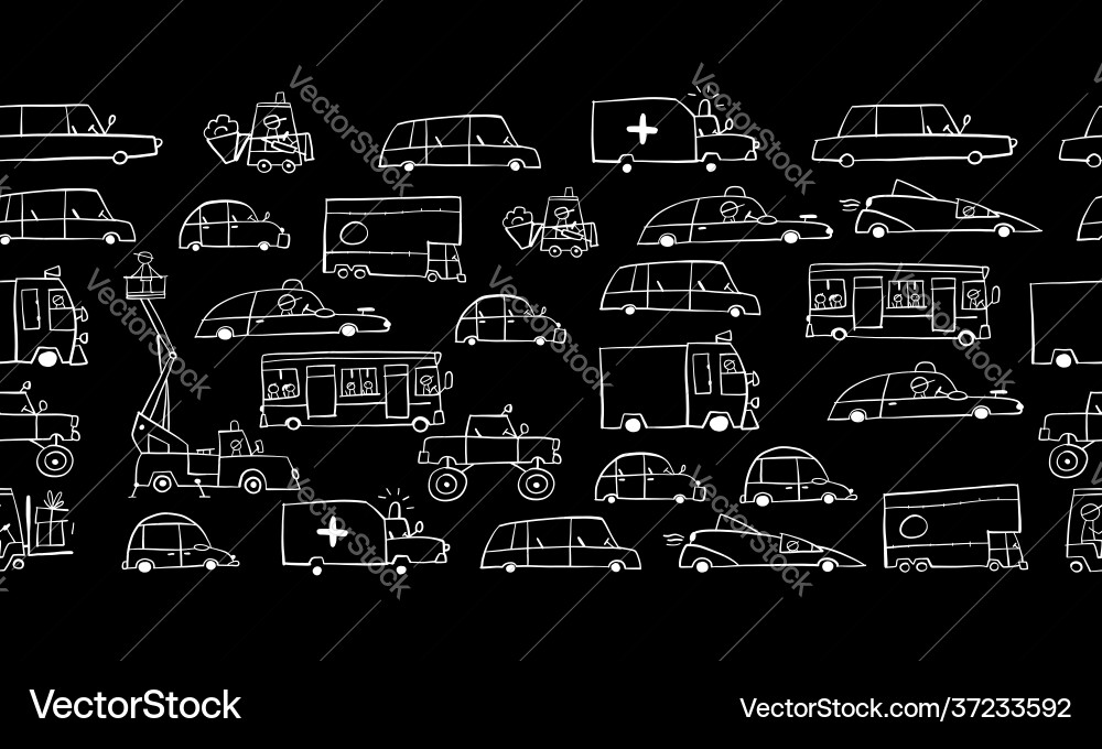 Traffic jam cars on road seamless pattern Vector Image