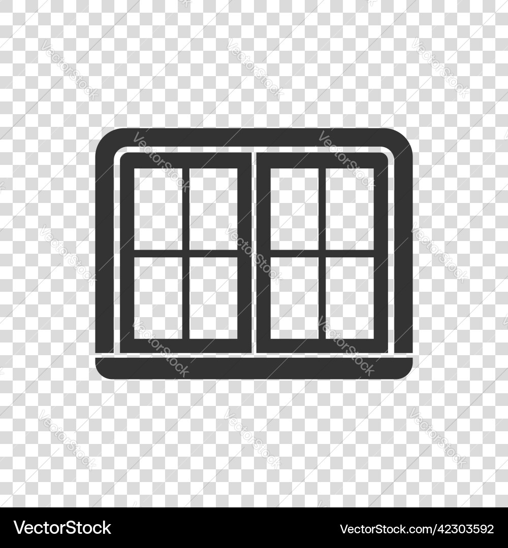Window icon in flat style casement on isolated Vector Image