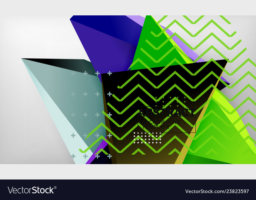 3d triangle geometric background design modern Vector Image