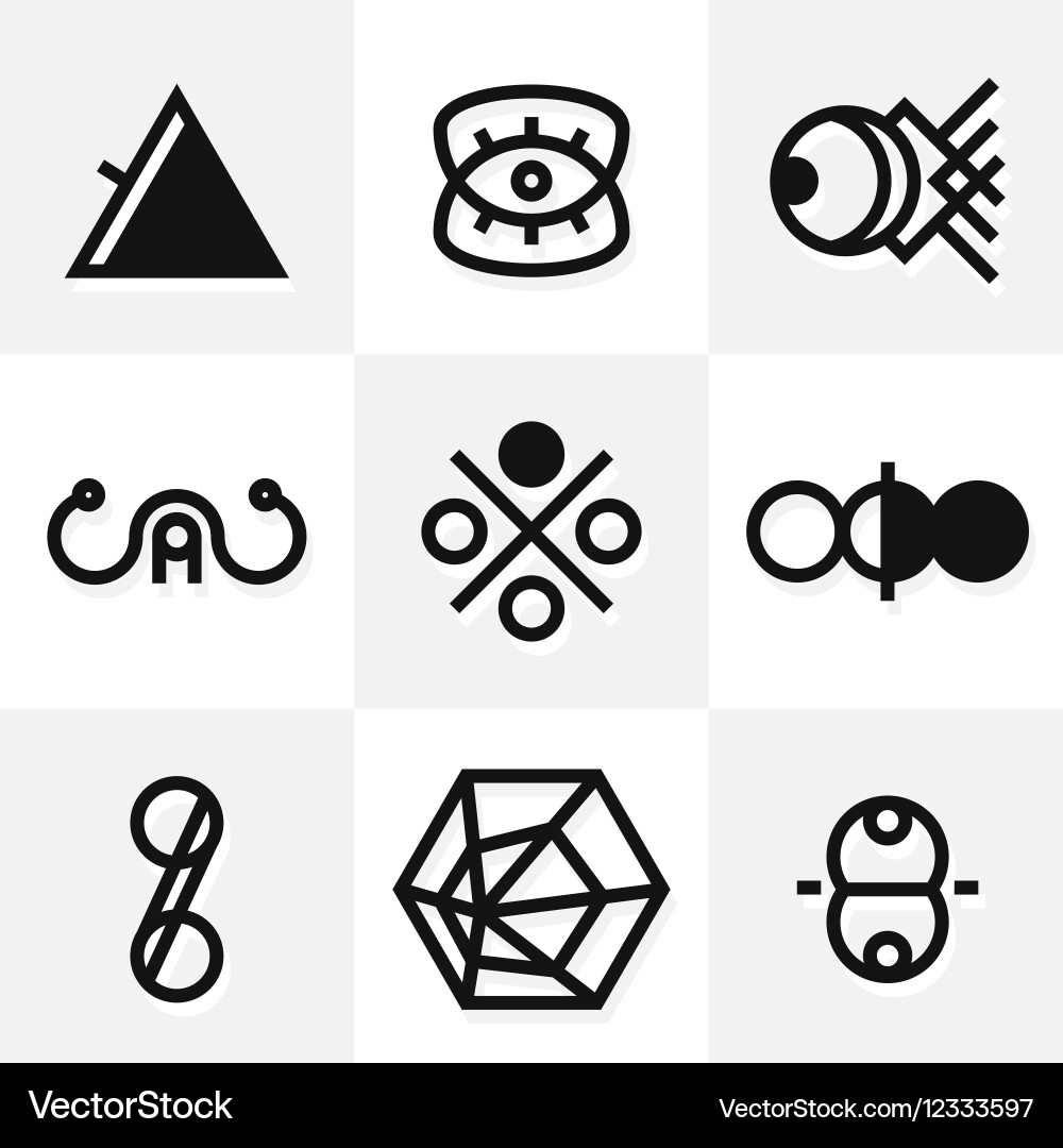 Abstract graphic line art style logo template Vector Image