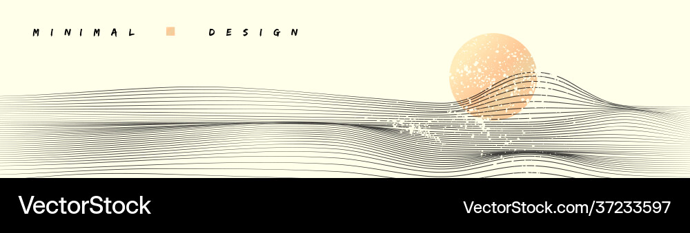 Abstract minimal design gold and black wave Vector Image