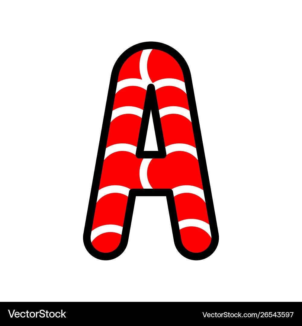Candy cane alphabet for use as material Royalty Free Vector