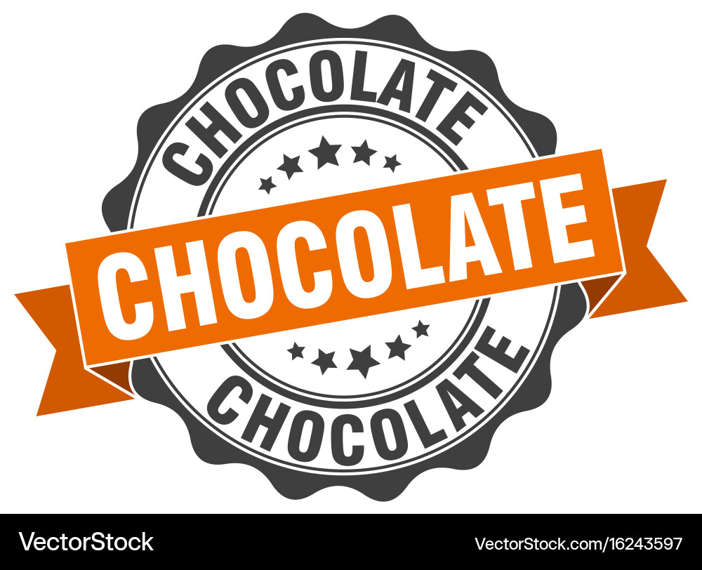 Chocolate stamp sign seal Royalty Free Vector Image