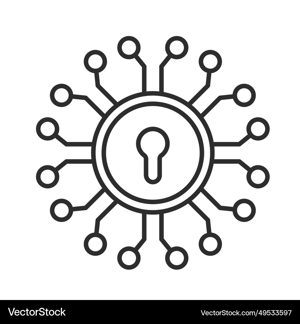 Cyber security icon digital protection online Vector Image