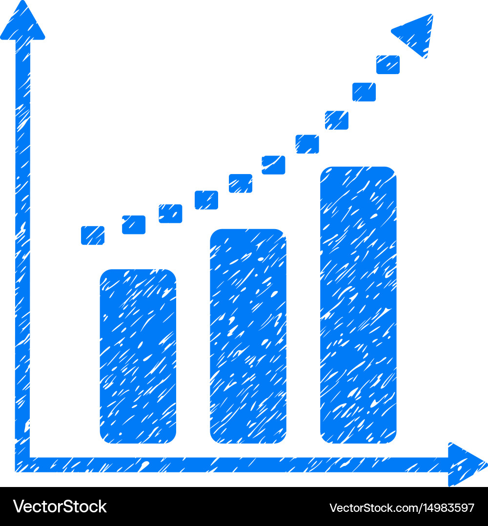 Dotted positive trend grunge icon Royalty Free Vector Image