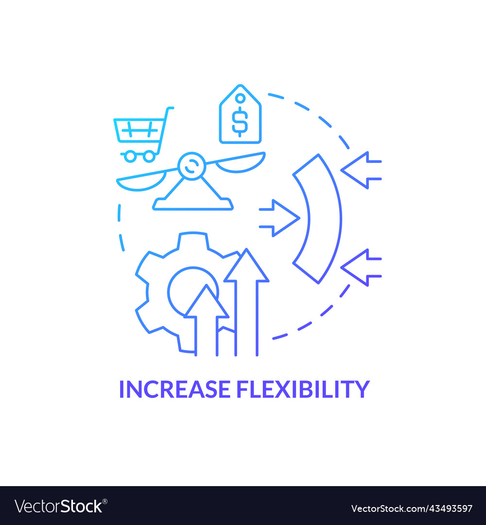 Increase flexibility blue gradient concept icon Vector Image Increase flexibility blue gradient concept icon Vector Image