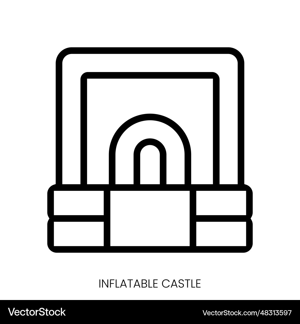Inflatable castle icon line art style design Vector Image