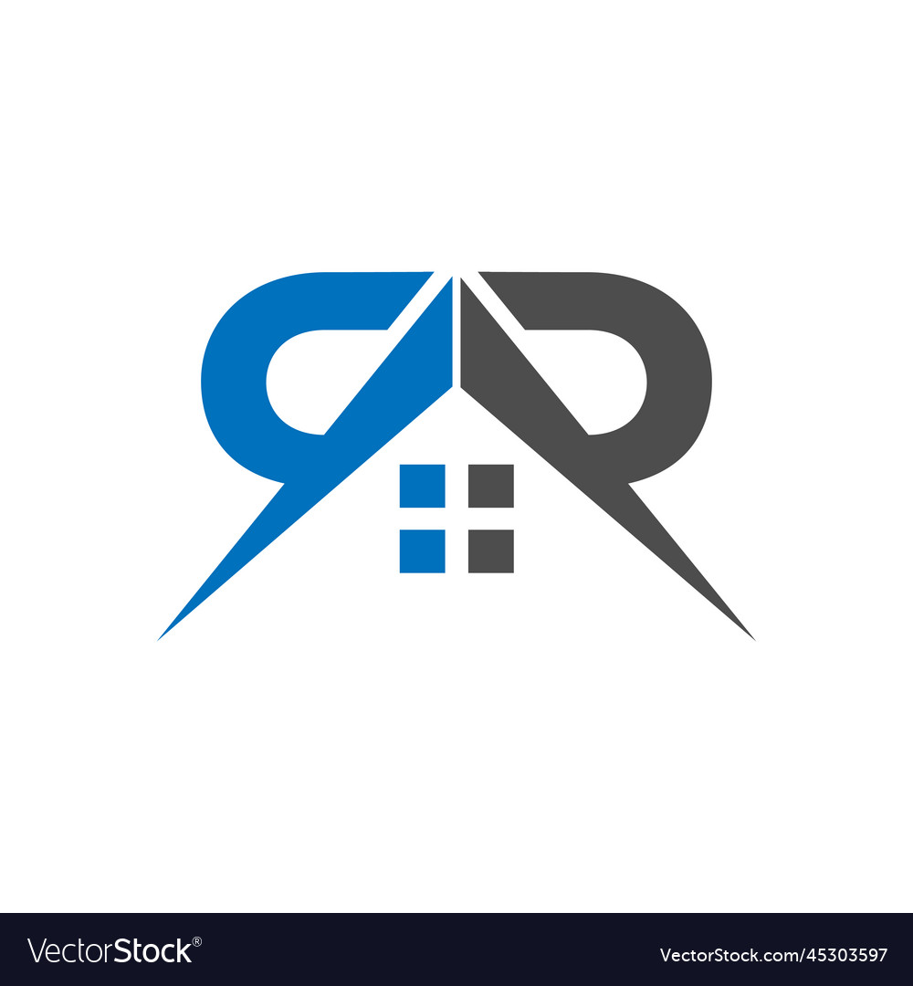 Initial rr home logo Royalty Free Vector Image