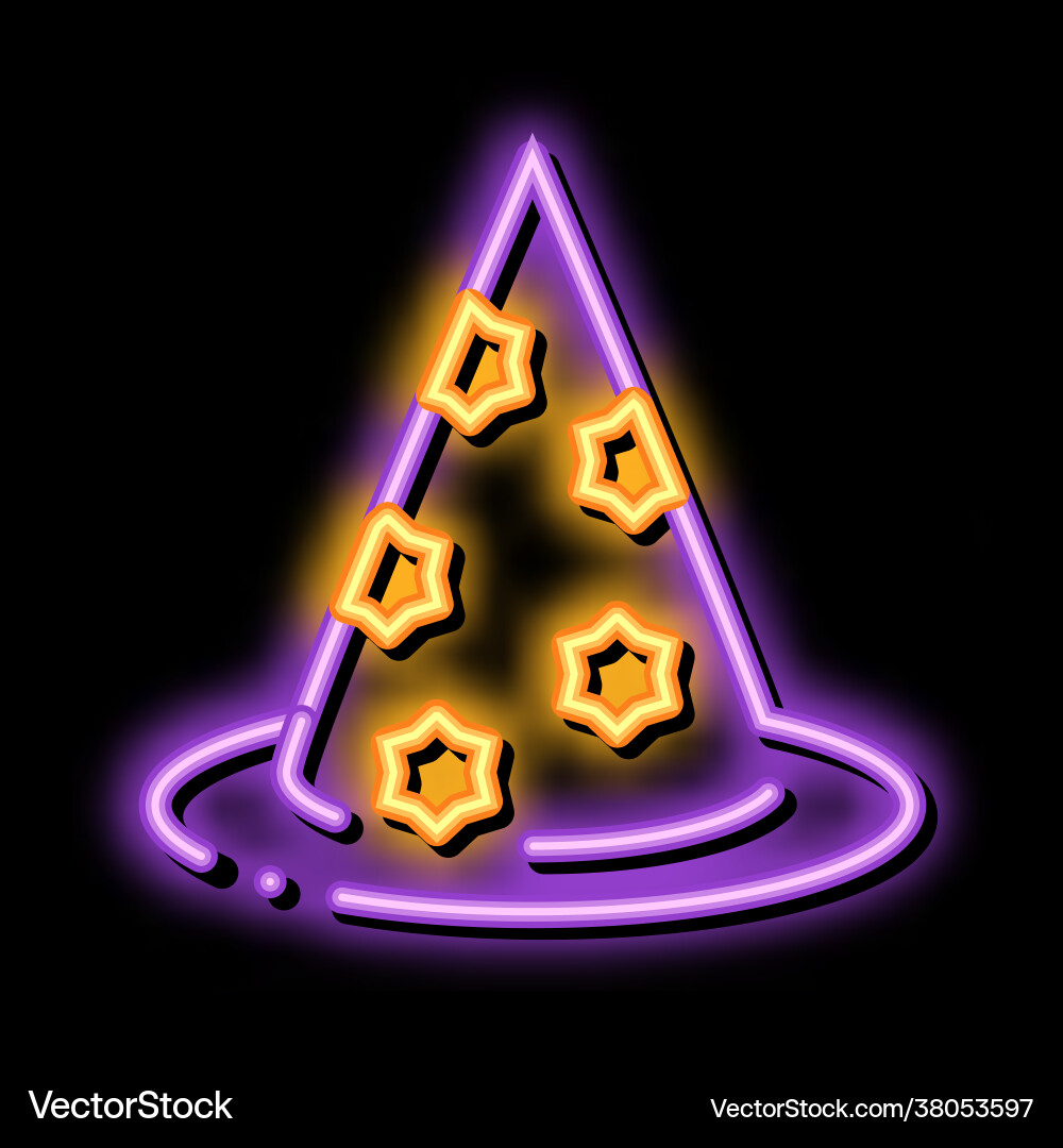 Magician hat neon glow icon Royalty Free Vector Image