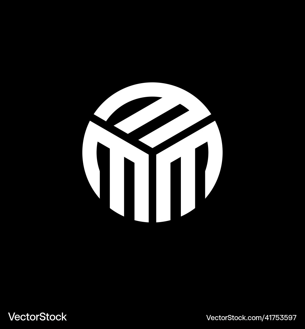 Mmm letter logo design on black background Vector Image