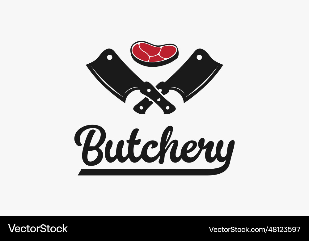Retro style butchery meat premium Royalty Free Vector Image