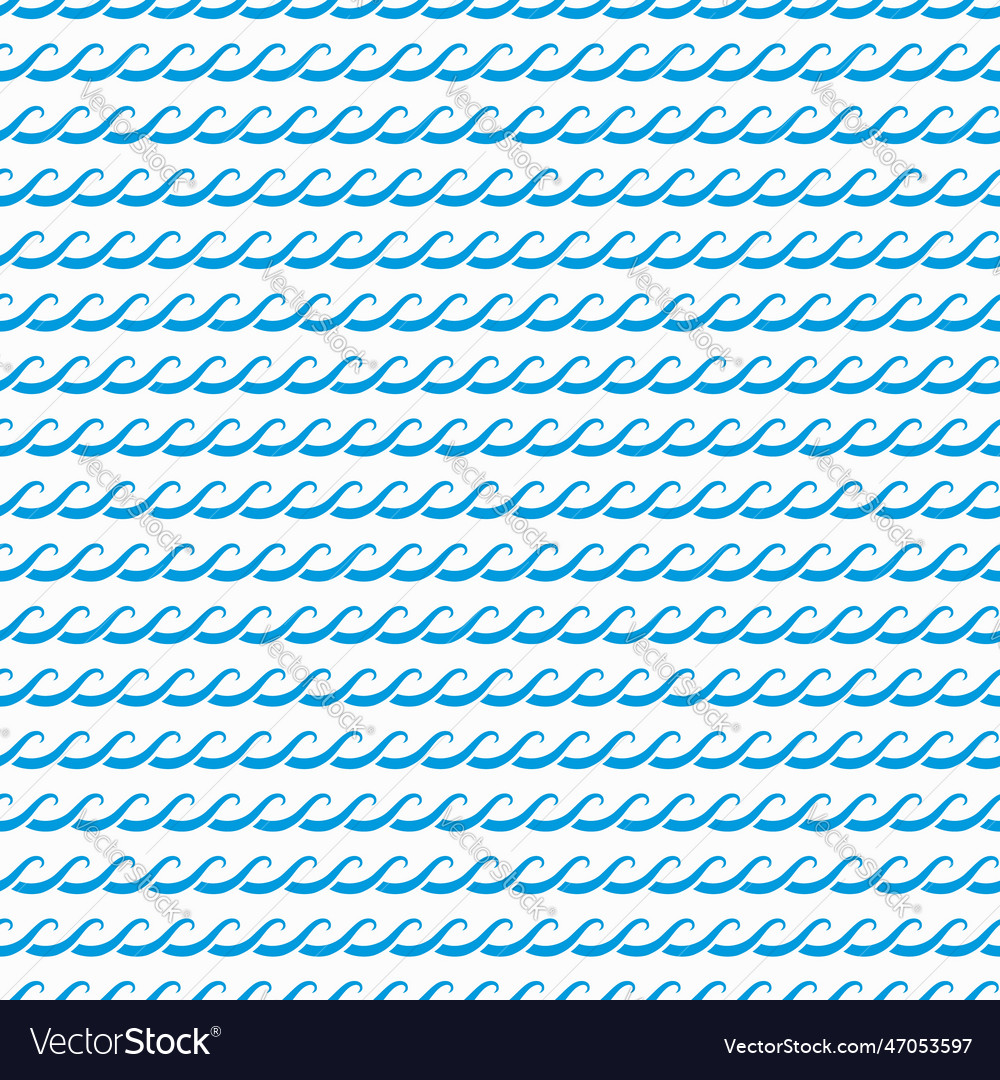 Sea and ocean blue waves seamless pattern Vector Image
