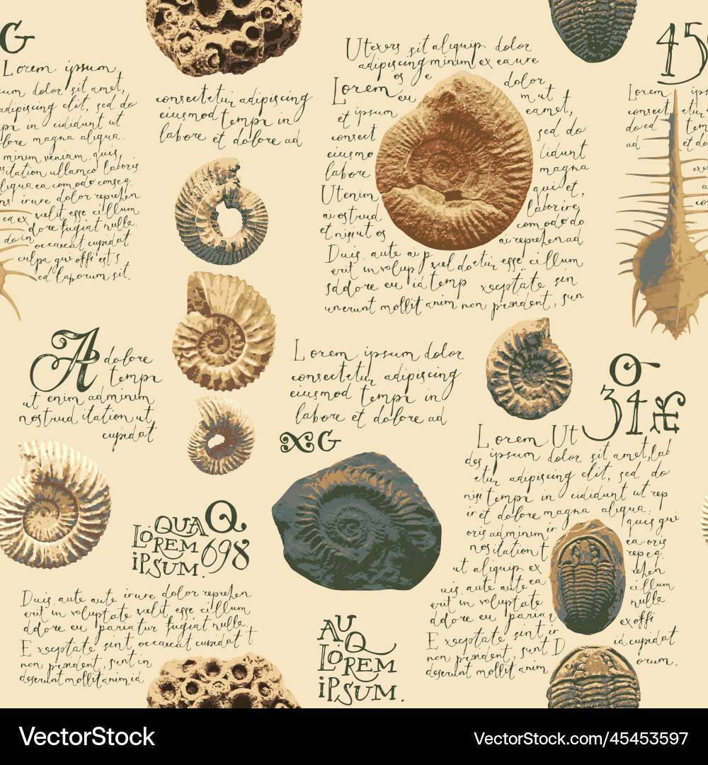 Seamless pattern background with photo of ancient Vector Image