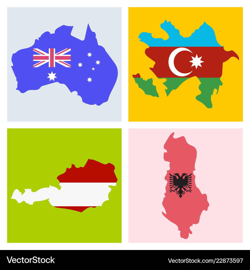 World map-countries in color on white background Vector Image
