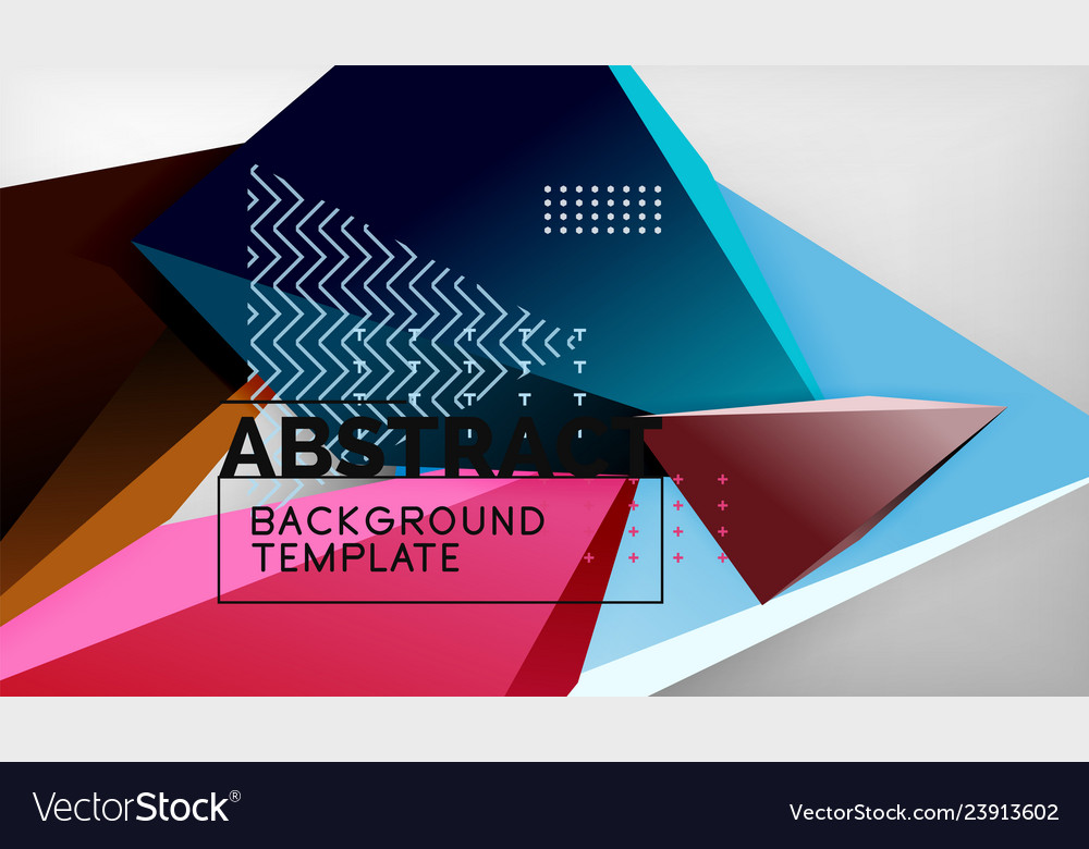 Abstract color triangles geometric background Vector Image
