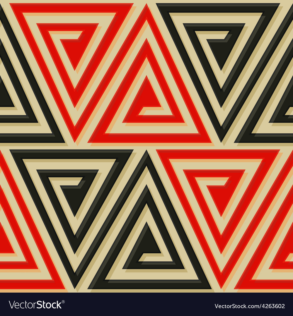 Ancient triangle spiral seamless pattern Vector Image