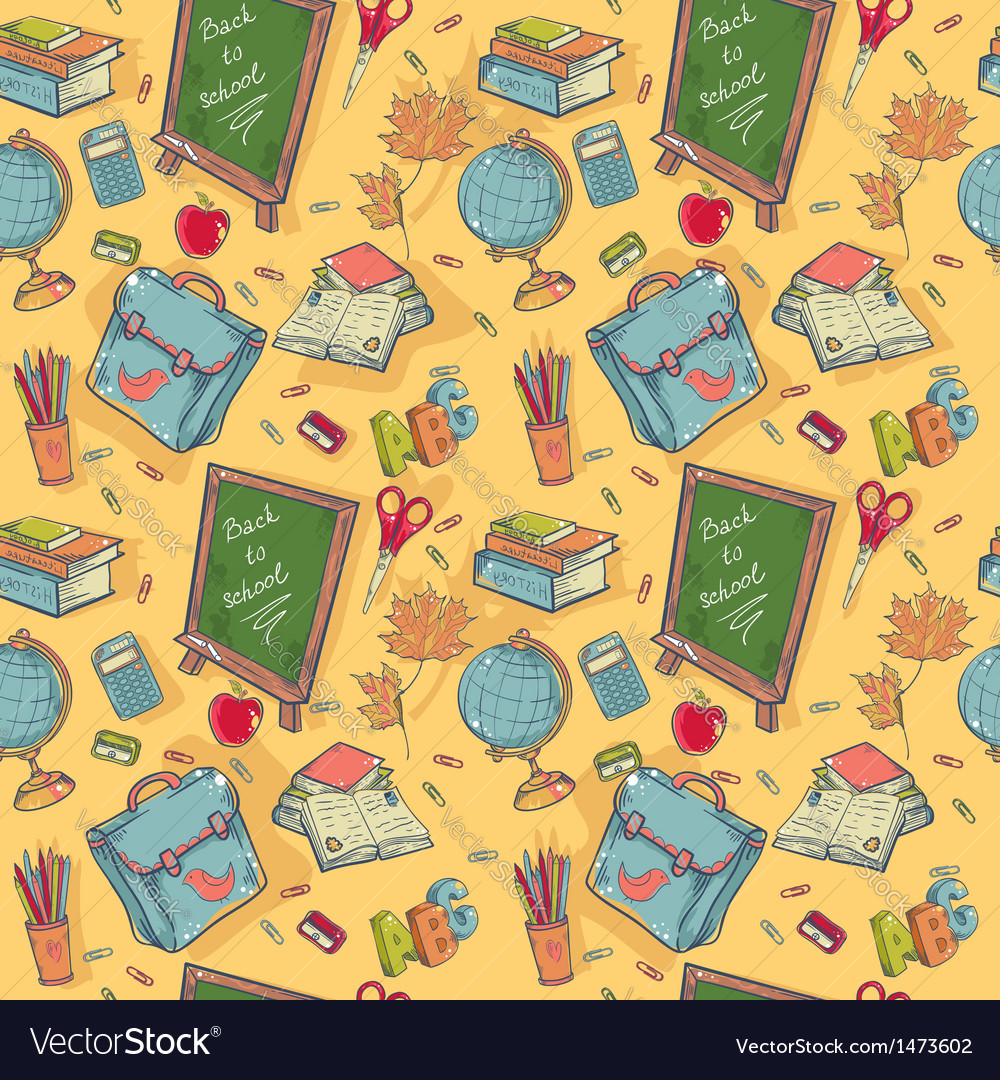 Back to school seamless pattern Royalty Free Vector Image