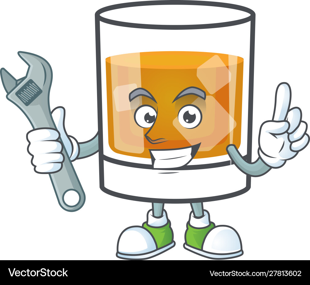 Beverage cold whiskey cartoon character isolated Vector Image