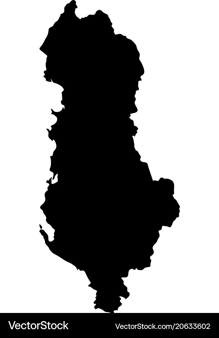 Black silhouette country borders map albania Vector Image
