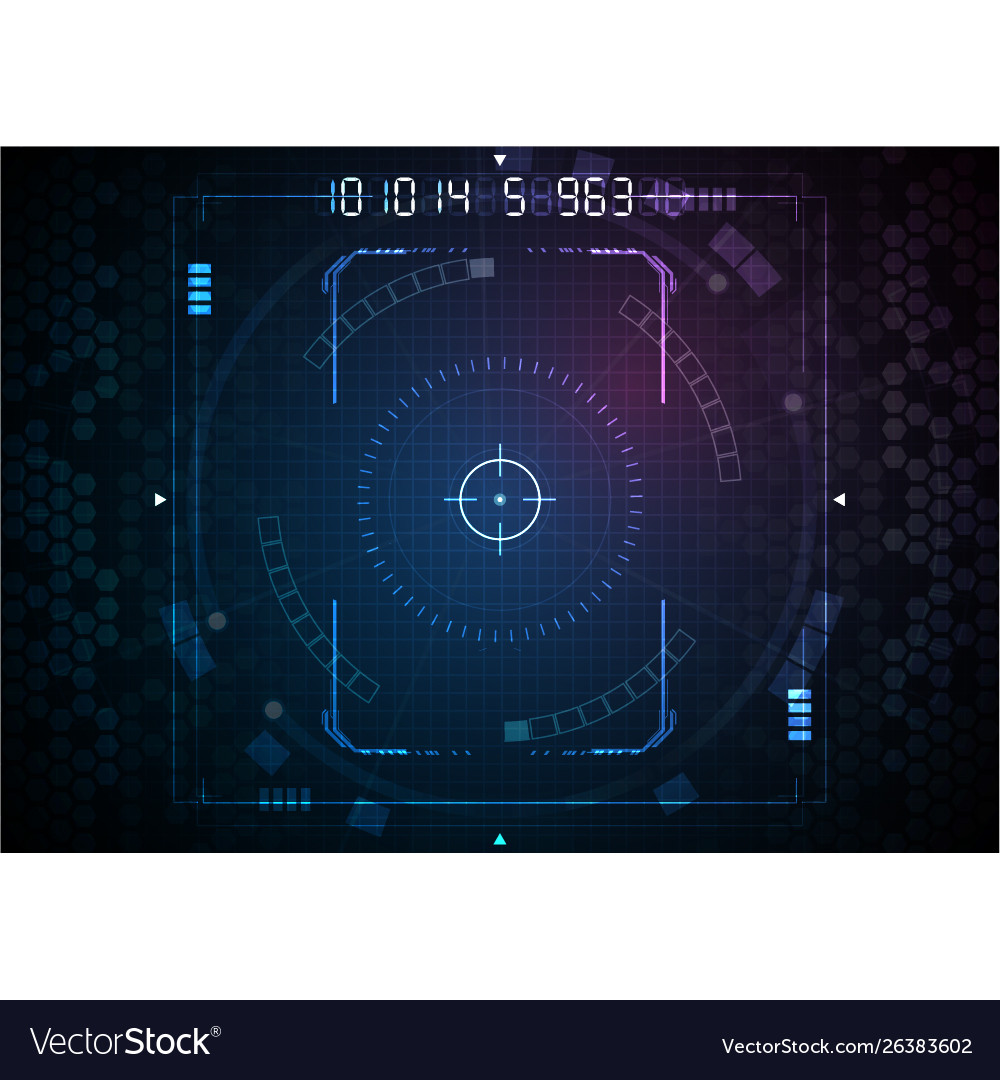Blue pink rectangle gaming interface digital Vector Image