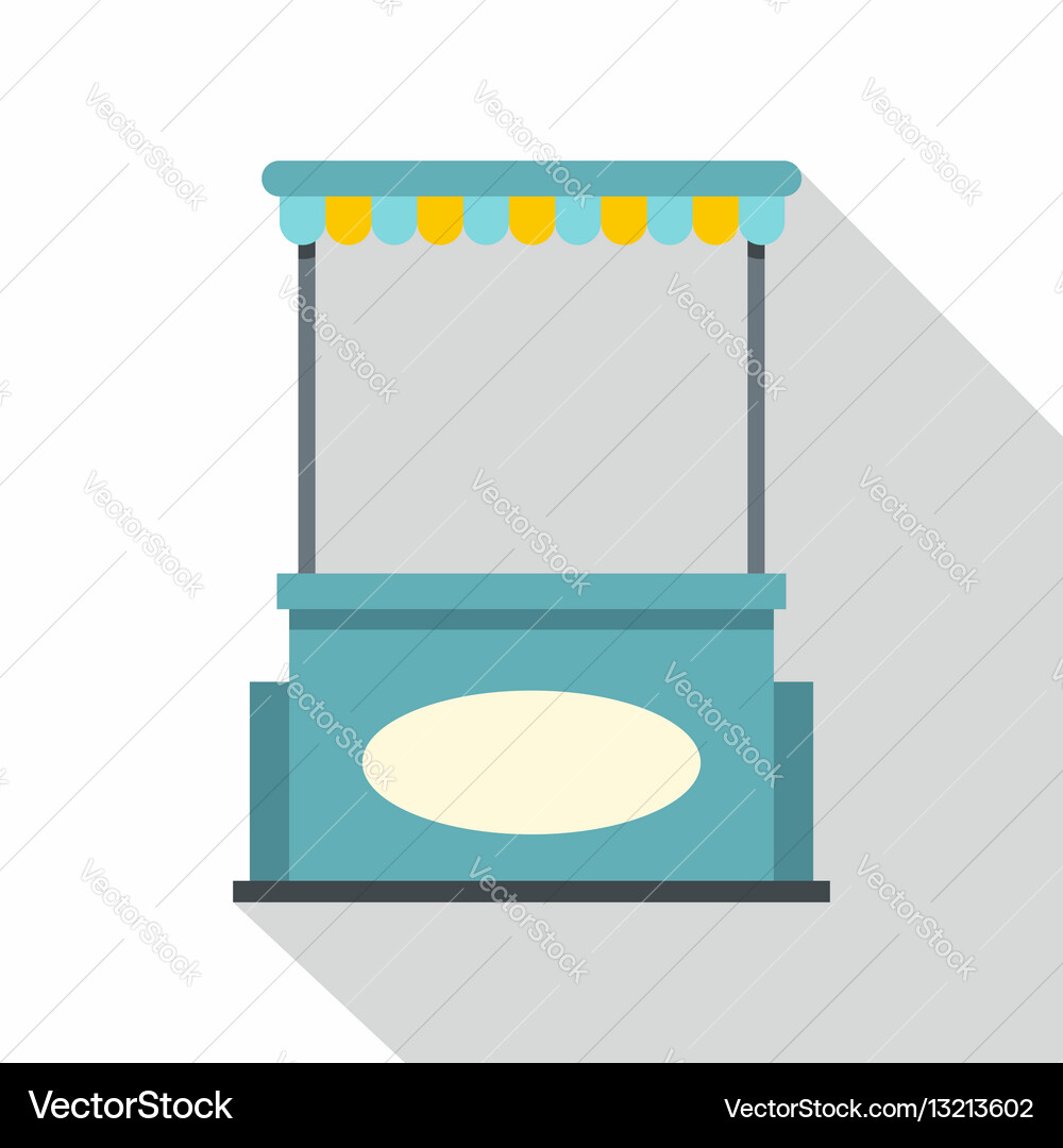 Blue shopping counter with tent icon flat style Vector Image