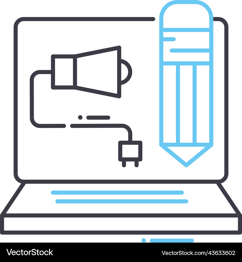 Content marketing plan line icon outline symbol Vector Image