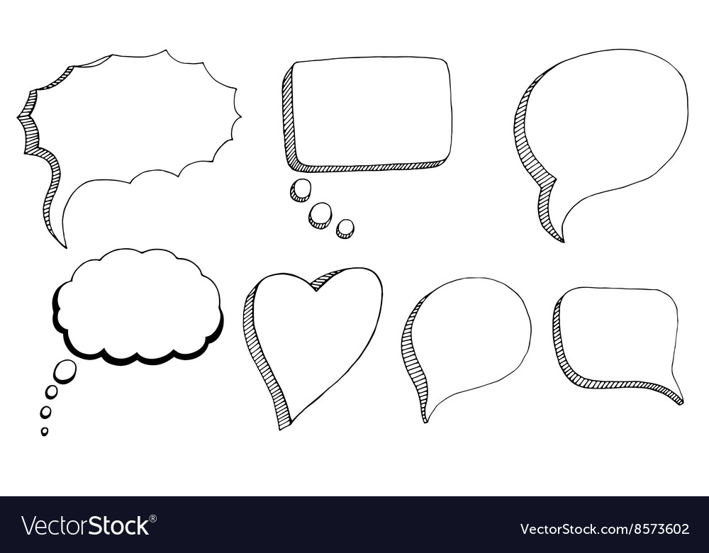 Doodle speech bubbles Royalty Free Vector Image Doodle speech bubbles Royalty Free Vector Image