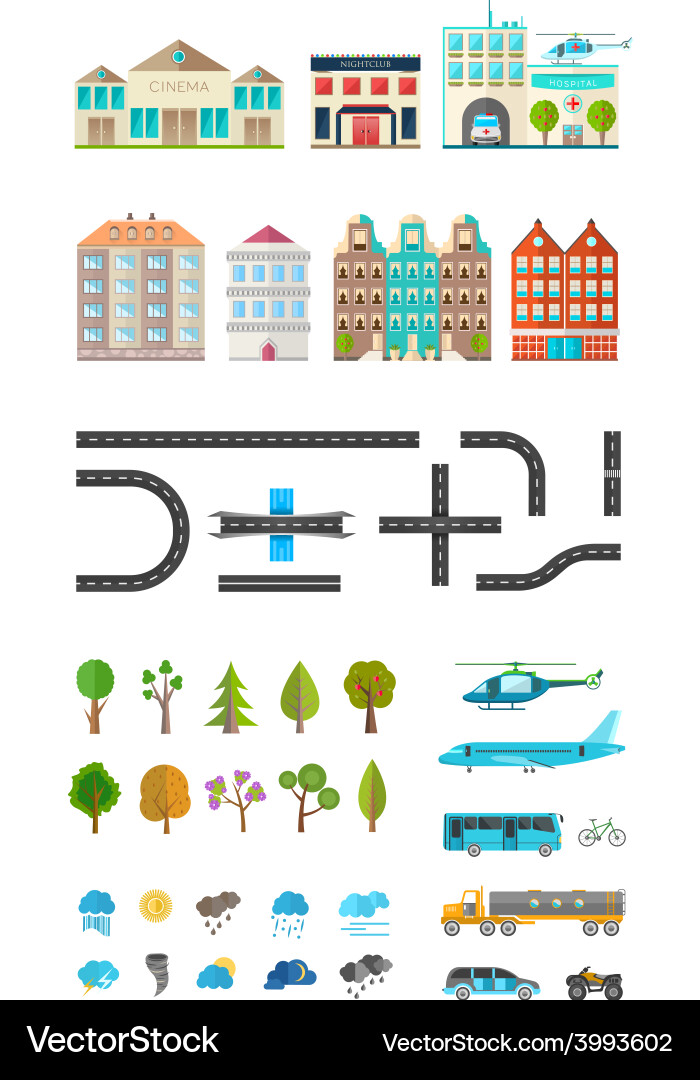 Elements of the modern city Royalty Free Vector Image