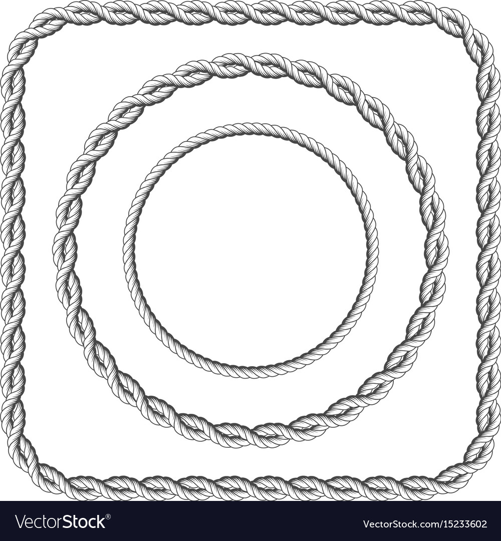 Frames twisted rope with rounded corners Vector Image