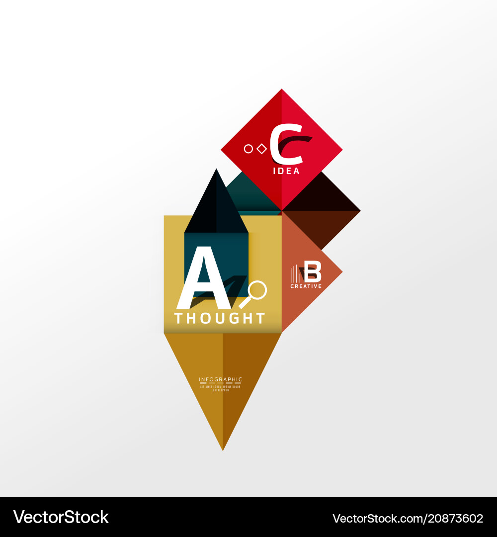 Geometric infographic banner paper info diagram Vector Image