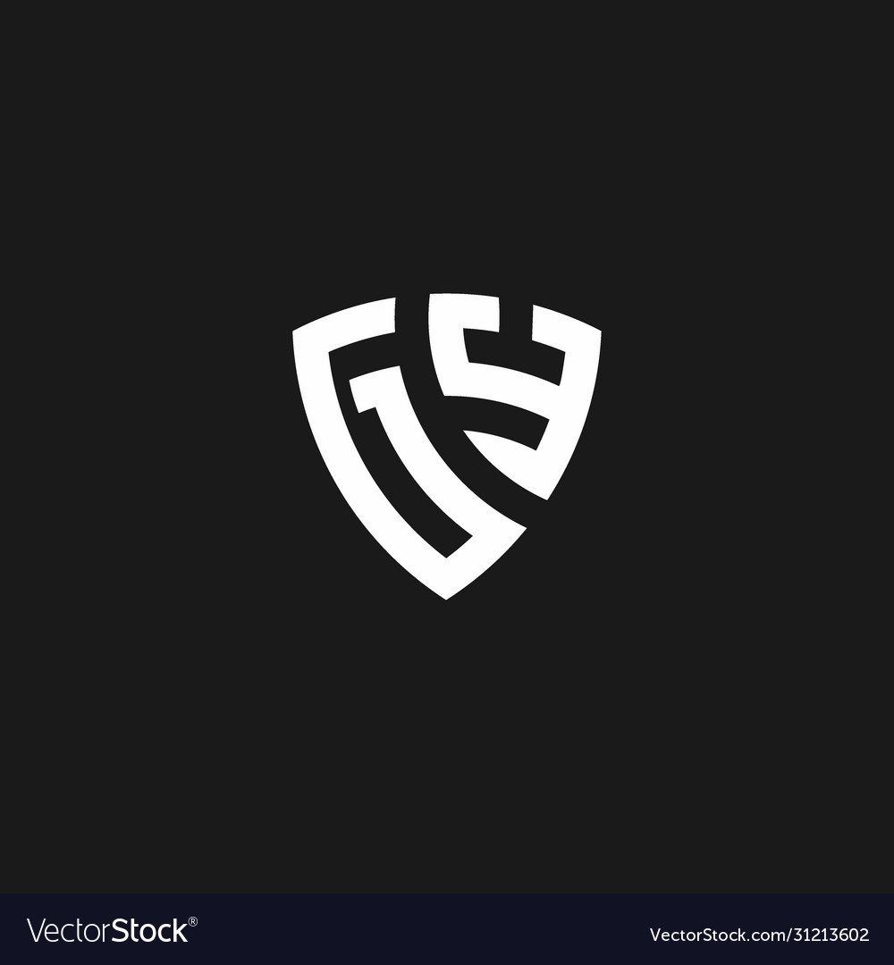 Gy monogram logo with shield shape Royalty Free Vector Image