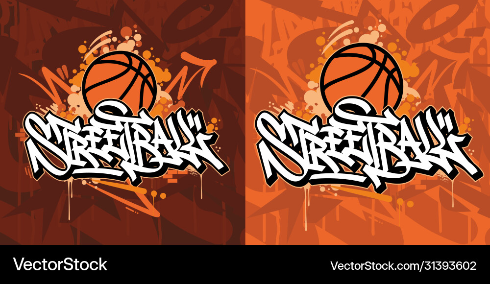 Hand sketched streetball typography Royalty Free Vector