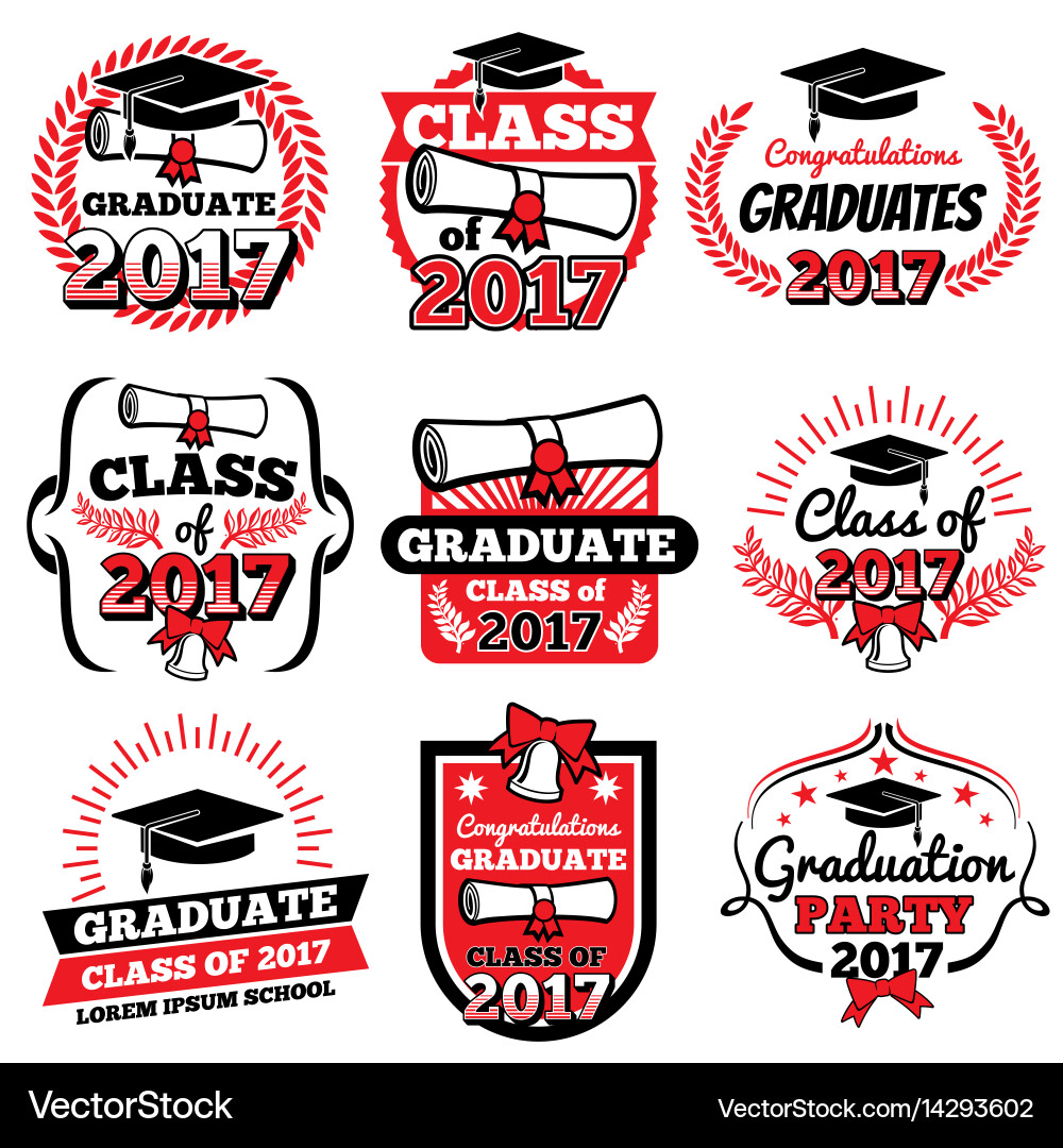 High school and college graduation off Royalty Free Vector