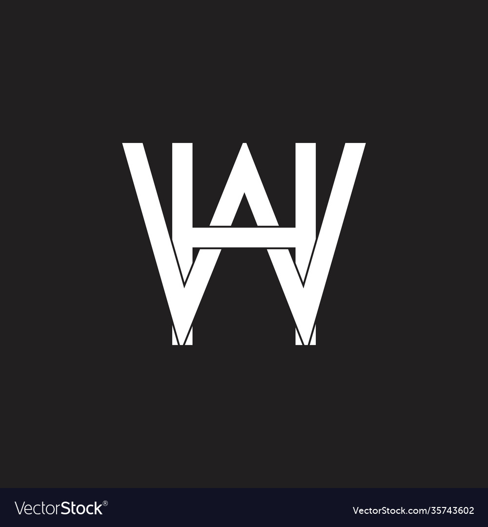 Letter hw linked overlapping logo Royalty Free Vector Image Letter hw linked overlapping logo Royalty Free Vector Image
