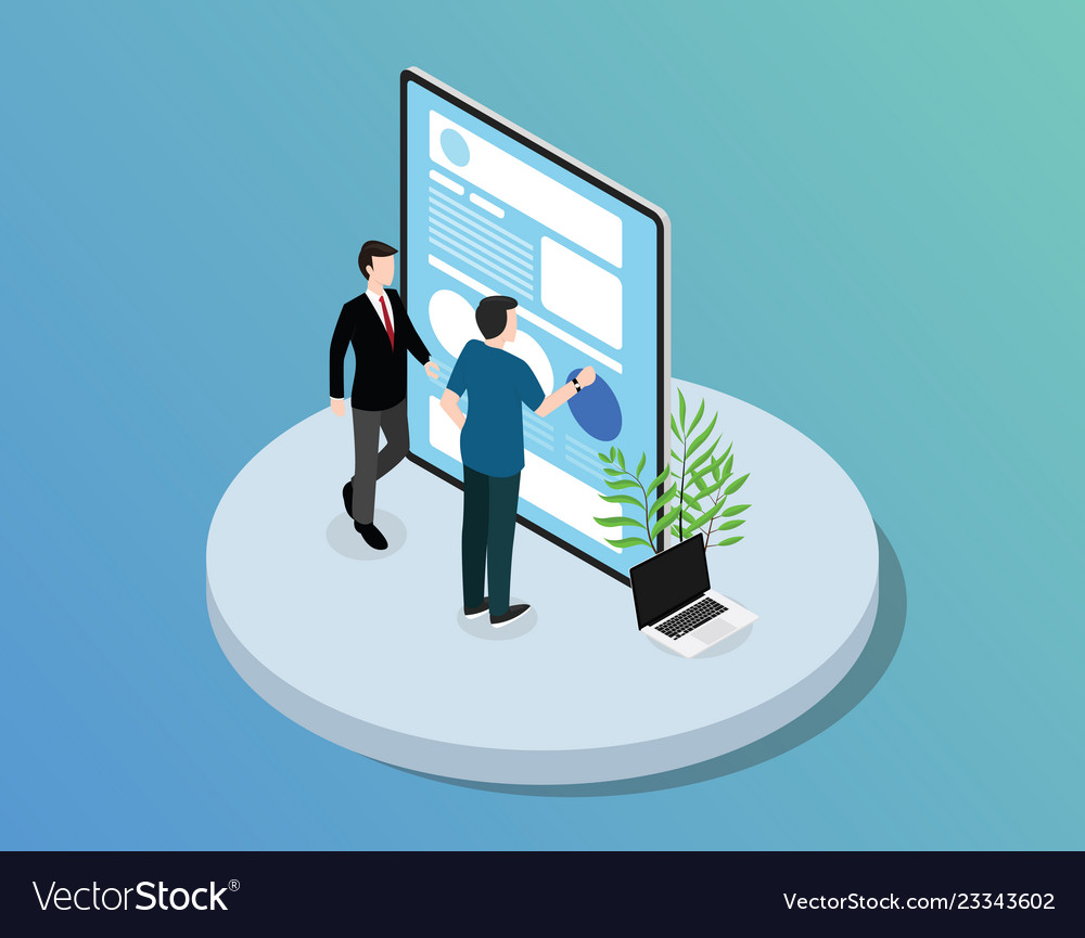 Mobile app website development with tablet Vector Image